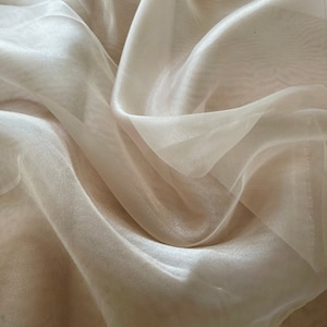 Cream Sheer Organza Fabric by Yard|light Beige Organza,lightweight and ...