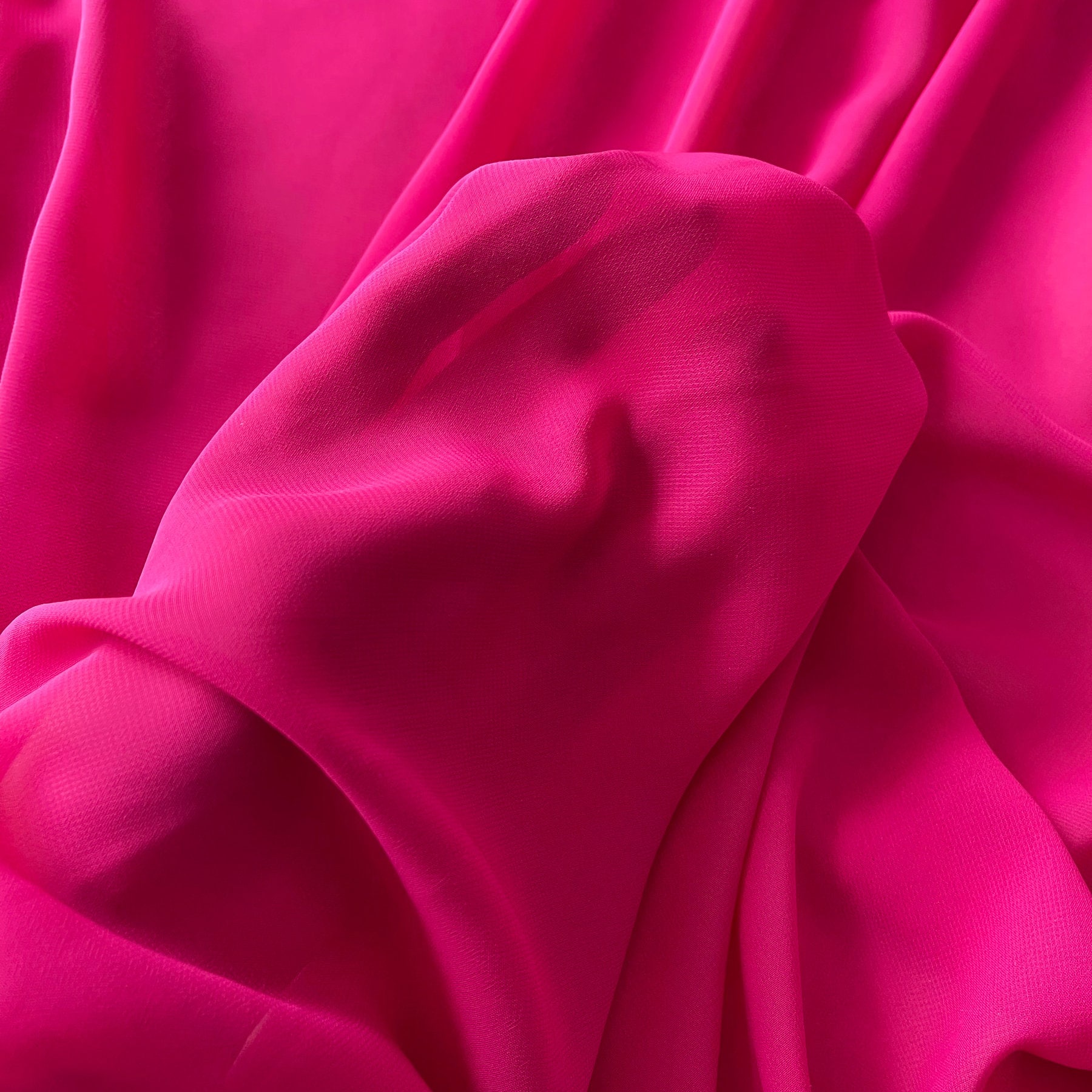 Fuchsia Chiffon by Yard, Sheer Hot Pink Chiffon, Transparent Soft ...