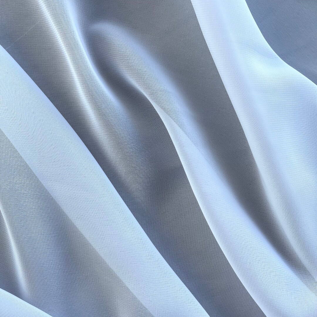 White Chiffon Fabric by the Yard, White Sheer Fabric for Bridal, Light ...