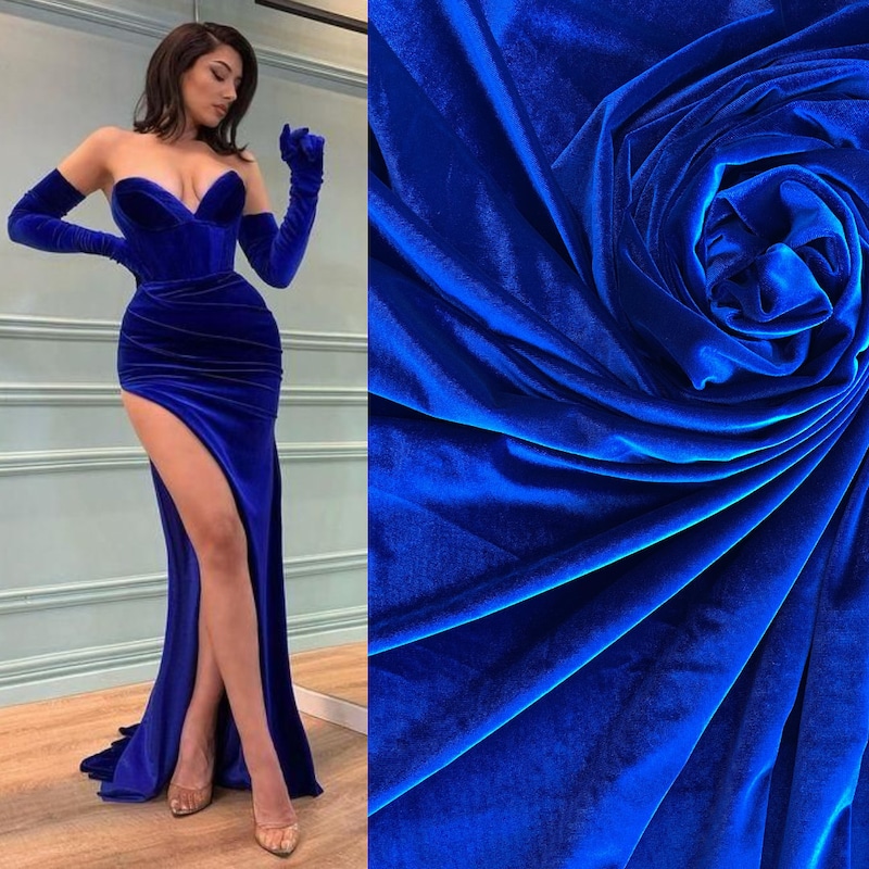 Blue Velvet Fabric - Etsy