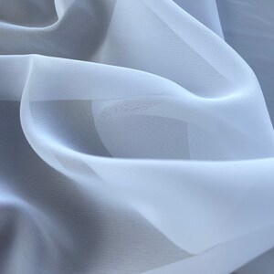 White Chiffon Fabric by Yard Sheer White Chiffon Soft Fabric for Veil ...