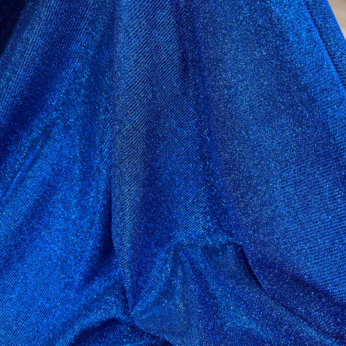 Royal Blue Lurex Glitter Fabric, Shimmer Fabric, Royal Blue Glitter ...