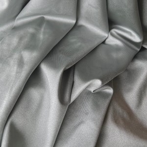 Silver Grey Shiny Nylon Spandex, 4way Stretch Fabric for Dress ...