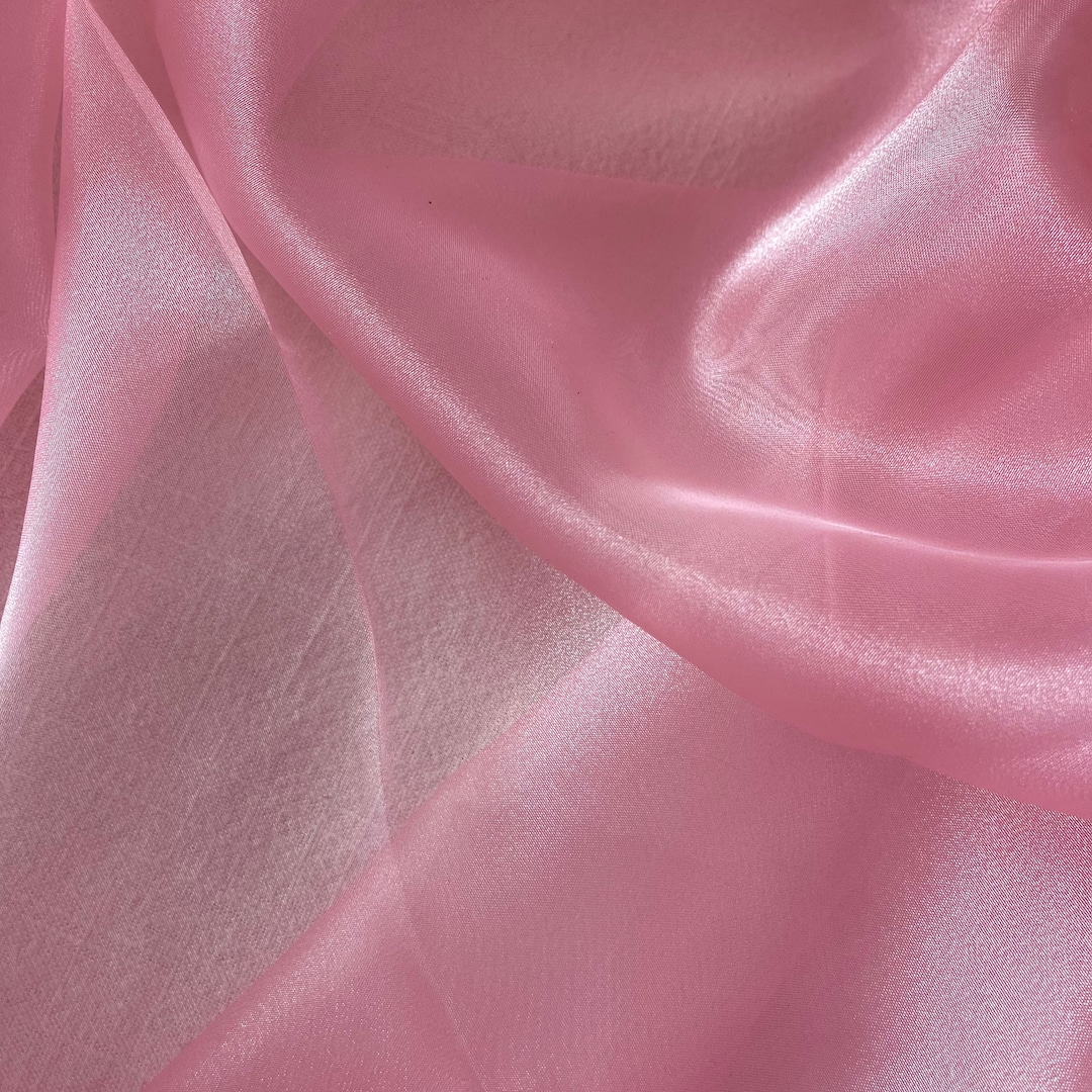 Light Pink Sheer Organza Fabric by Yard Baby Pink Crystal Organza ...