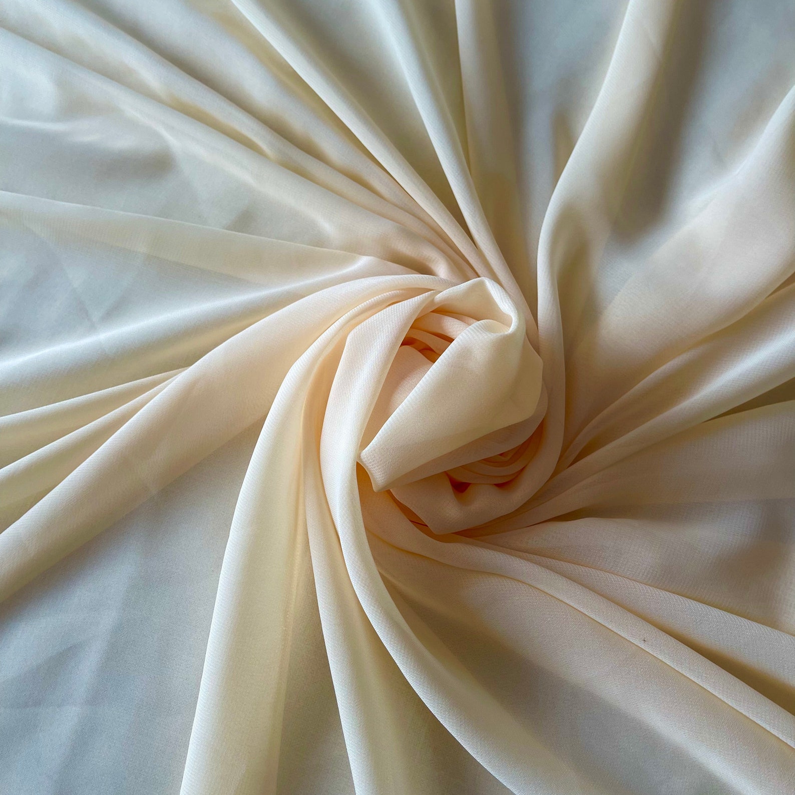 Champagne Chiffon, Soft and Light Weight Polyester Sheer Chiffon Fabric ...