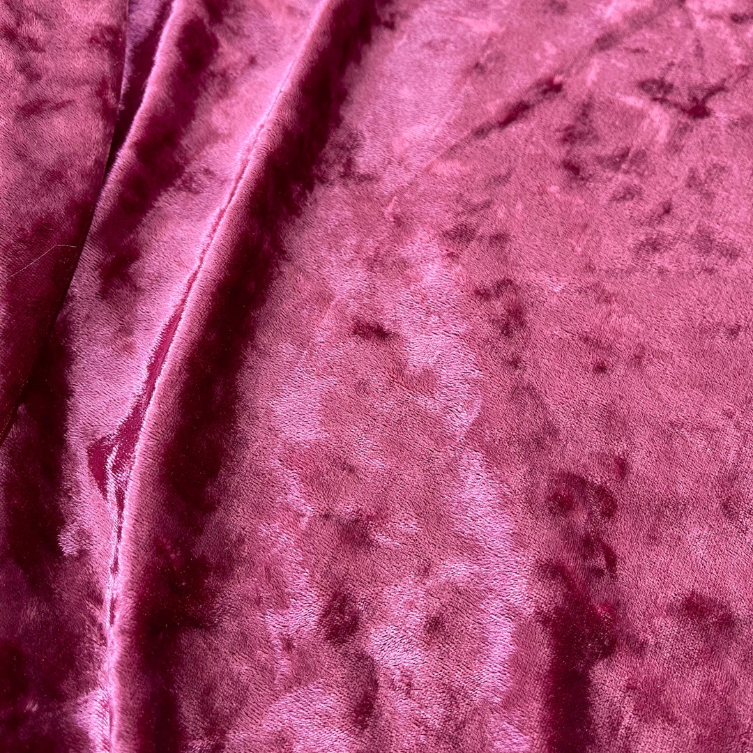 Cherry Red Crushed Velvet Stretch Fabric by the Yard, Cardinal Red ...
