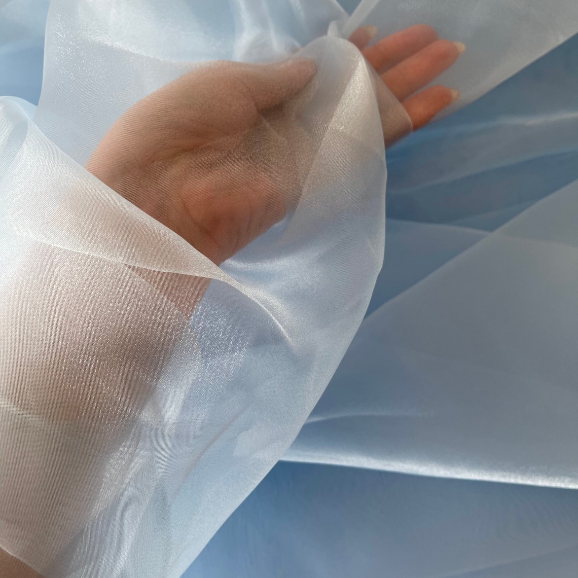 Organza Light Blue Fabric by Yard Periwinkle Blue Organza - Etsy