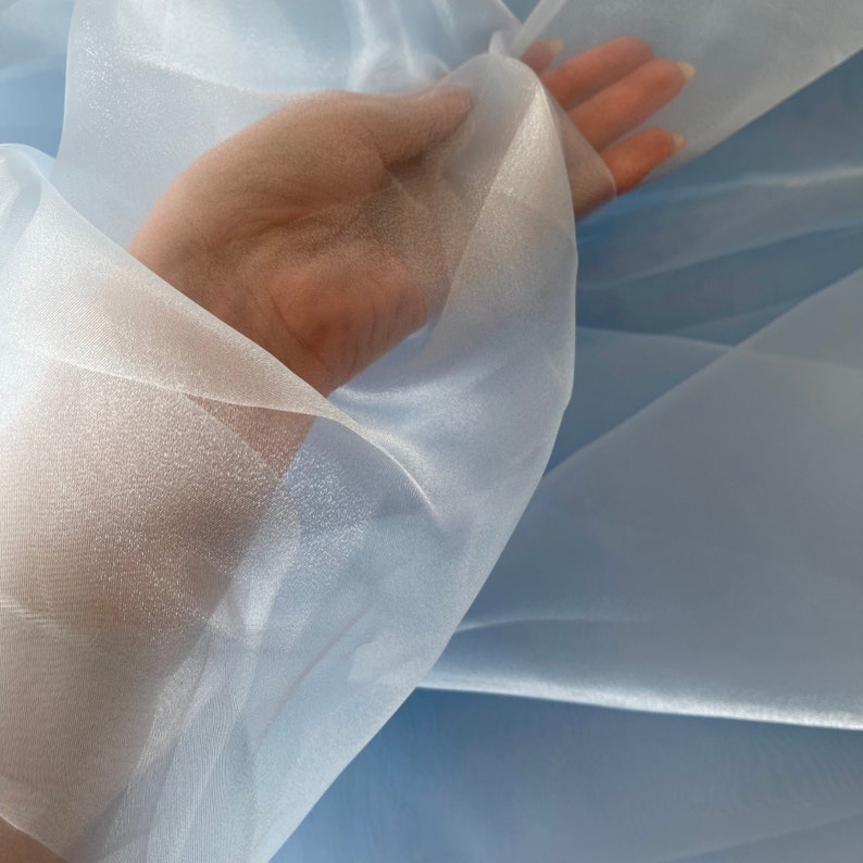 Organza Light Blue Fabric by Yard Periwinkle Blue Organza - Etsy