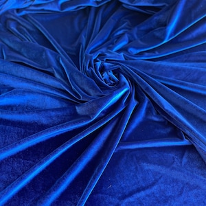 Royal Blue Velvet Fabric by the Yard, Royal Blue 4-way Stretch Velvet ...