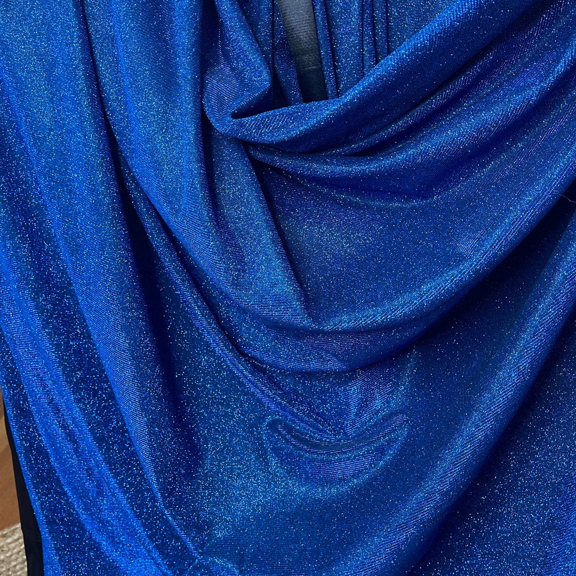 Royal Blue Lurex Glitter Fabric, Shimmer Fabric, Royal Blue Glitter ...