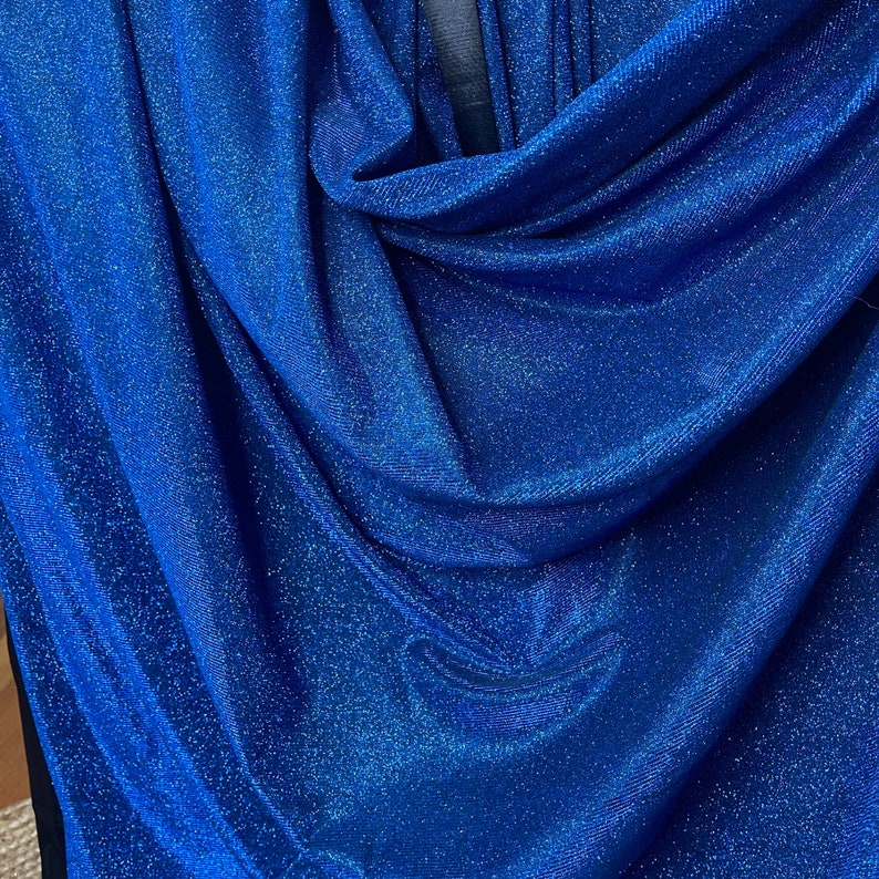 Royal Blue Lurex Glitter Fabric Shimmer Fabric Royal Blue Etsy