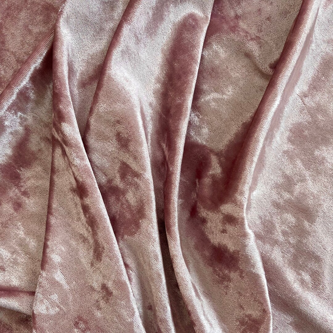 Blush Crushed Velvet Stretch Fabric by the Yard,soft Pink 4-way Stretch ...