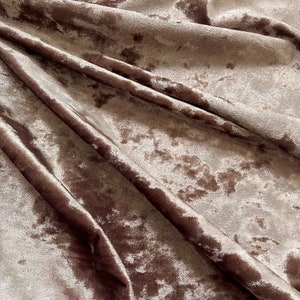 Mocha Crushed Velvet Fabric by the Yard, Pearl Velvet Wrinkled,brown ...