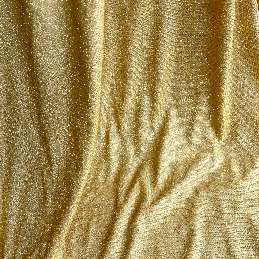 Gold Lurex Glitter Fabric, Gold Shimmer Fabric for Gown, Stretch Gold ...