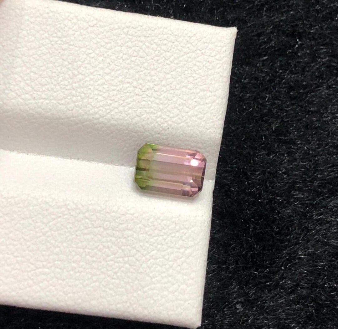 Bi Color Watermelon Tourmaline Emerald Cut Loose Gemstone From ...