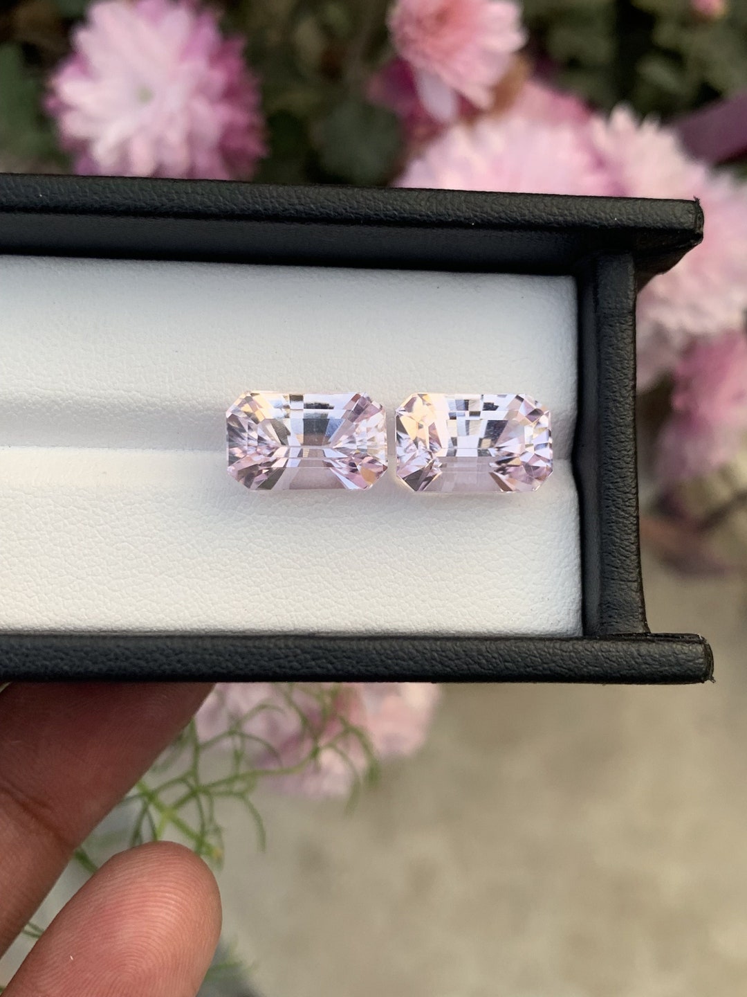Pink Pair Cut Kunzite Gemstone| Lavender Pink Color Kunzite |emerald ...