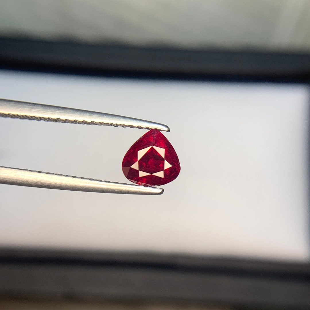 Vivid Red Ruby Loose Gemstone, Ruby Cut Stone, Trillion Shape, Stunning ...