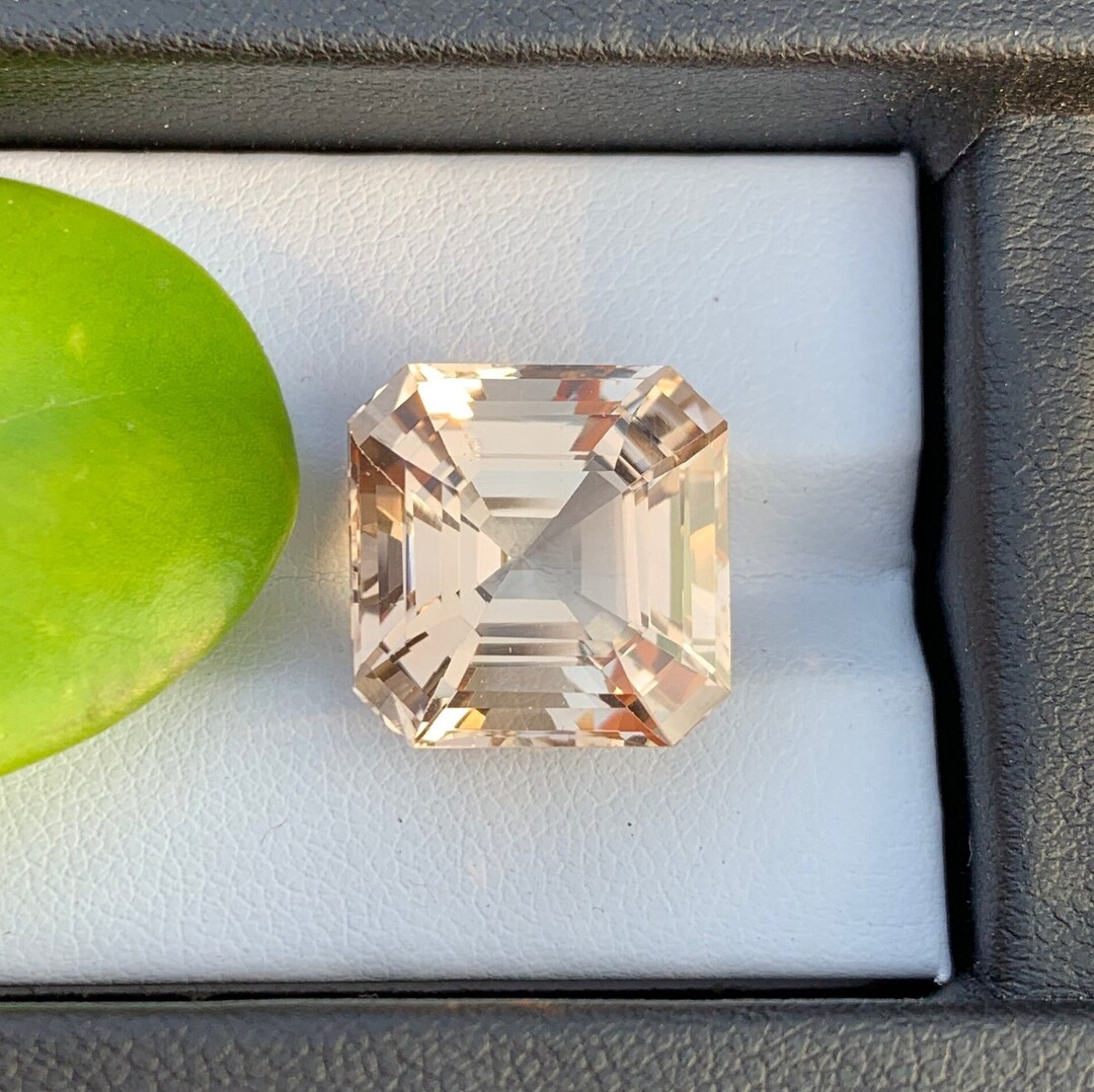 Sherry Topaz Loose Gemstone, Natural Topaz Cut Stone, Faceted Asscher ...