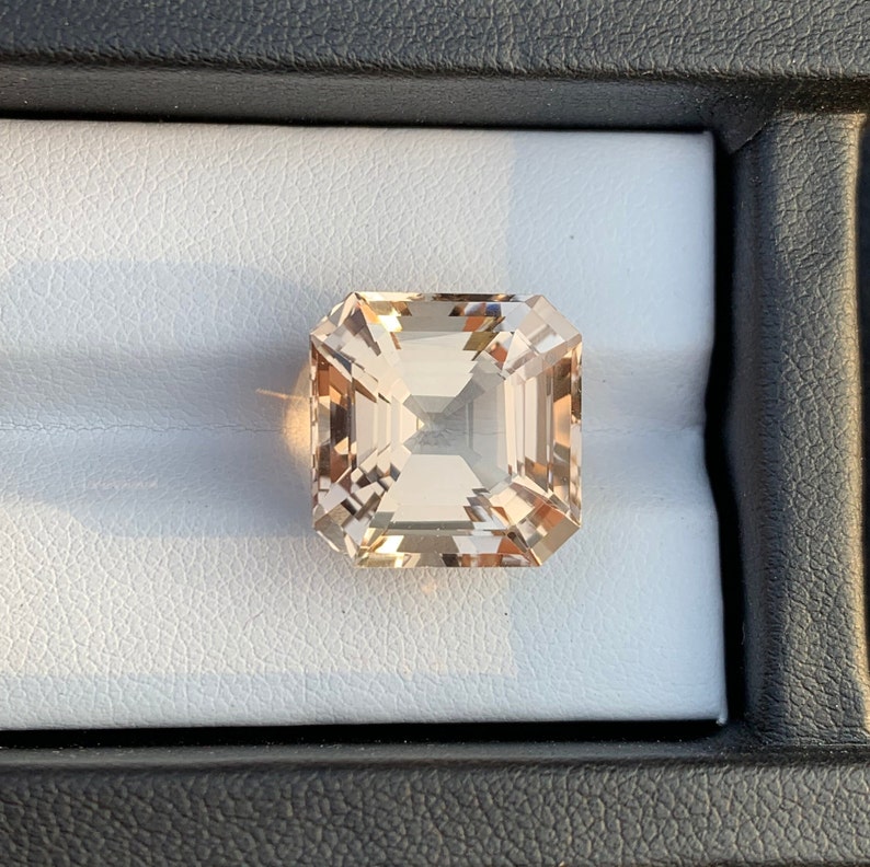 Sherry Topaz Loose Gemstone, Natural Topaz Cut Stone, Faceted Asscher ...