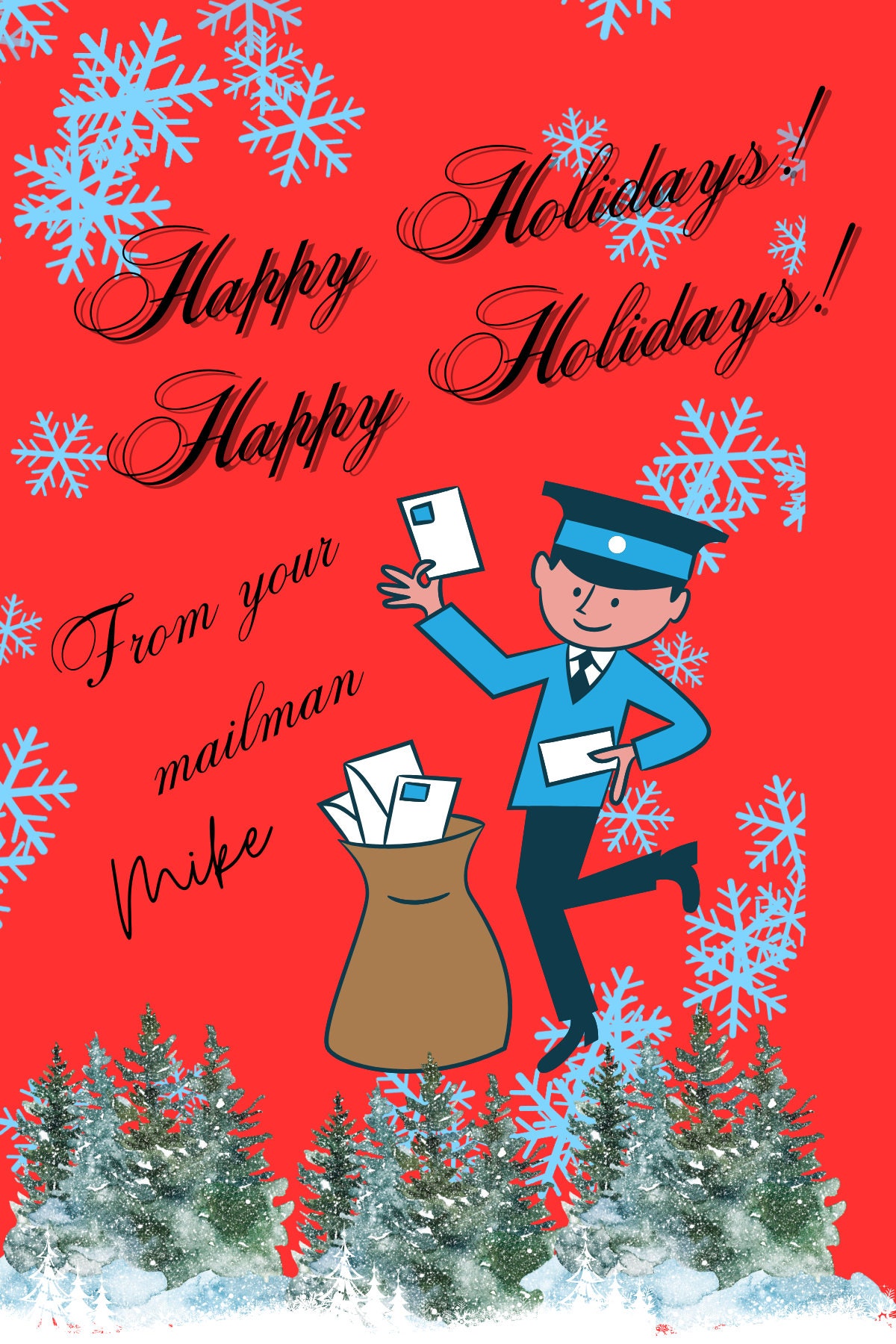 Holiday Cards, Set of 20 Mailman Cards, Letter Carrier Card - Etsy