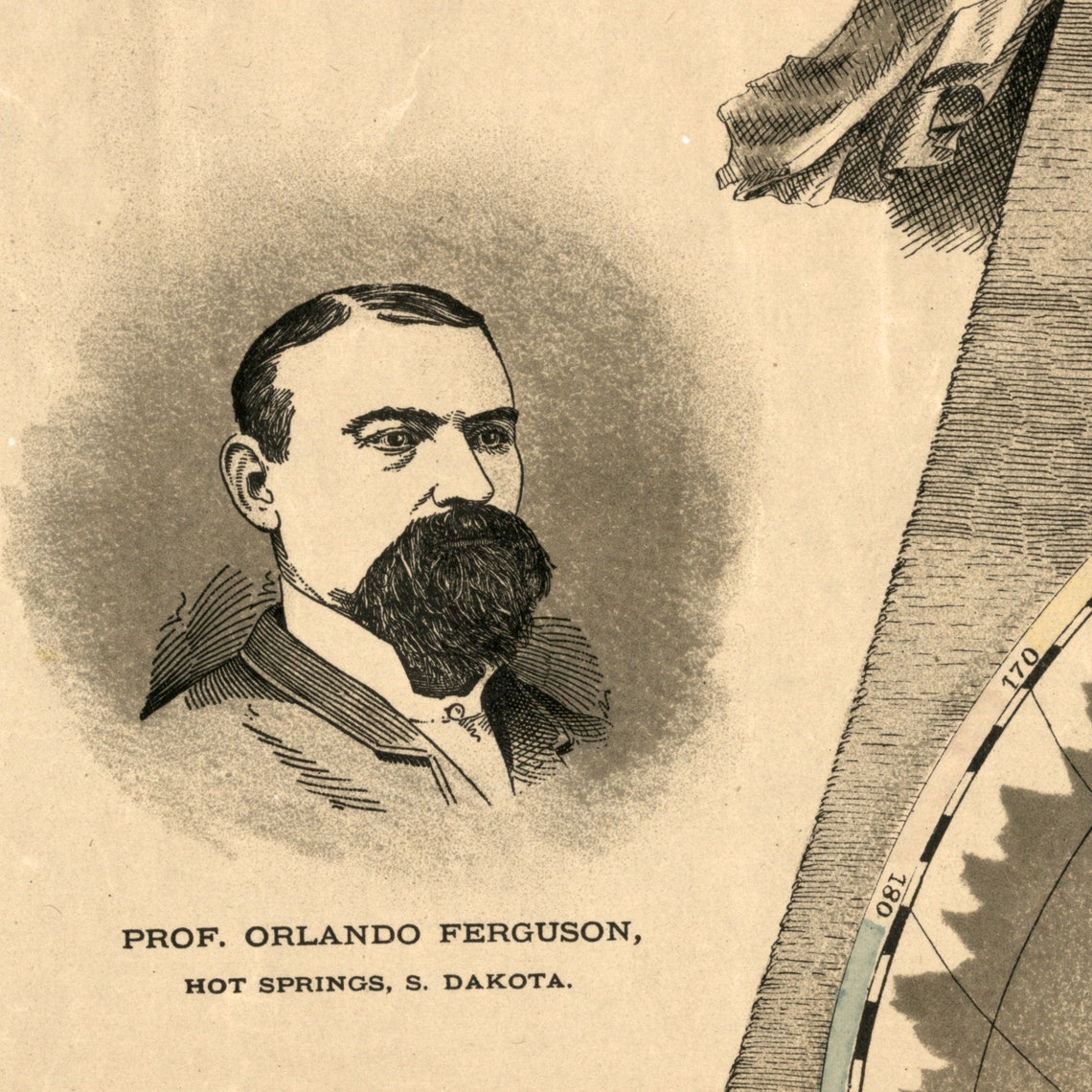 Flat Earth Map Square and Stationary 1893 Earth Orlando Ferguson A3 ...