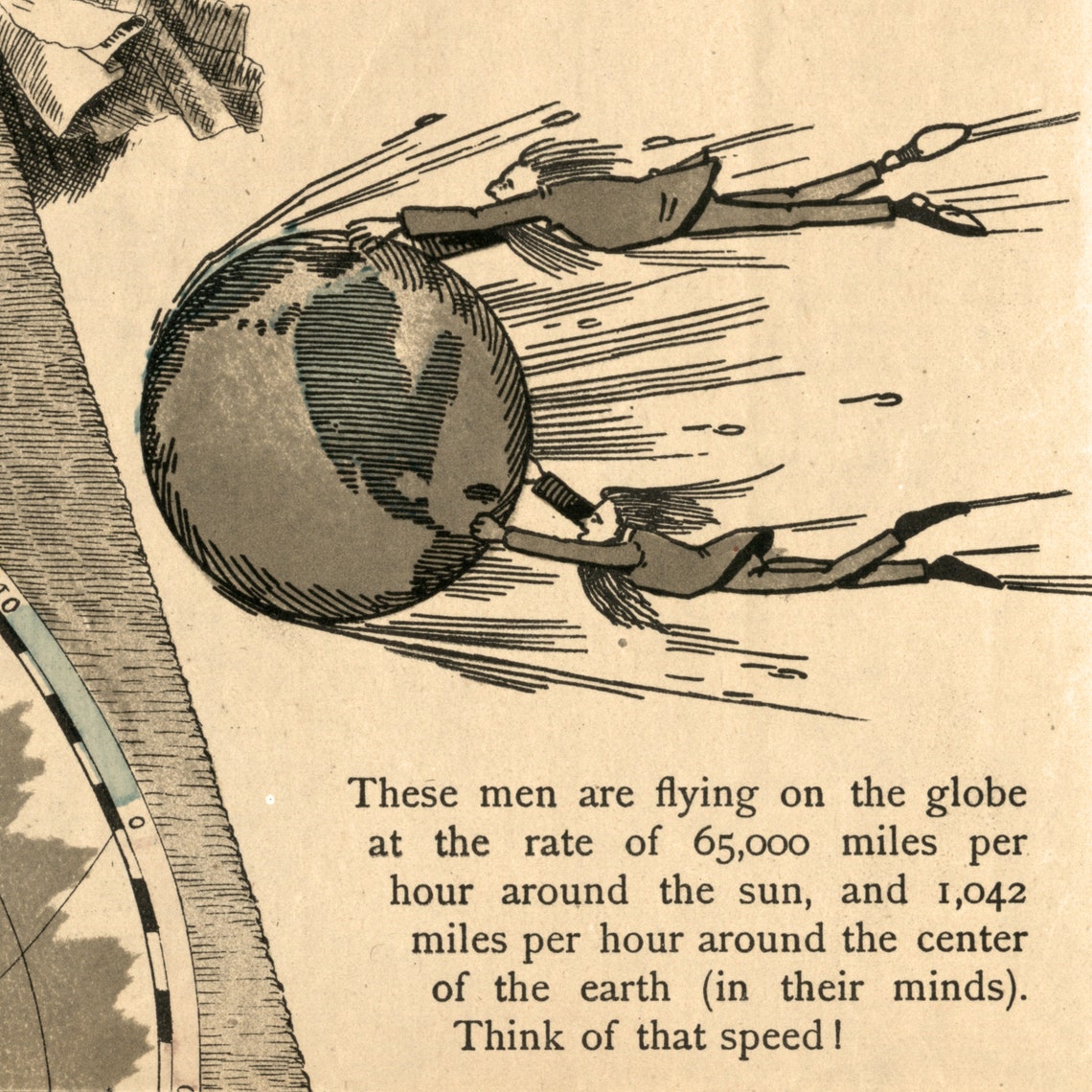 Flat Earth Map Square and Stationary 1893 Earth Orlando Ferguson A3 ...