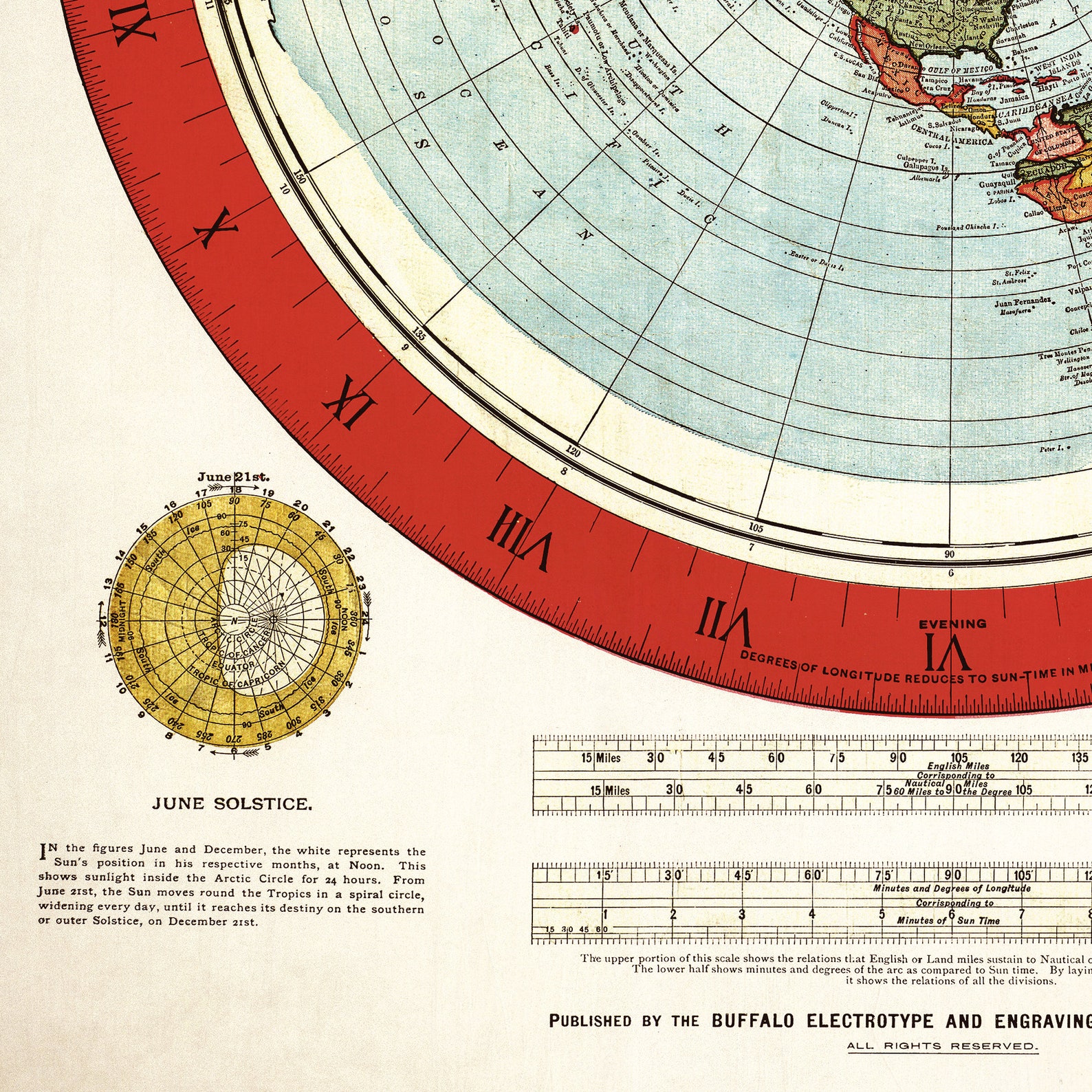 Flat Earth Map 1892 Gleason's New Standard Map of the World A3 Poster ...