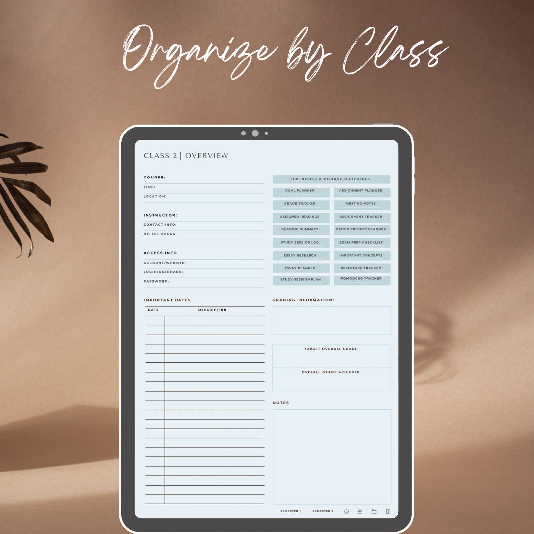 Digital School Planner 2023-2024 , Digital Student Planner, College ...