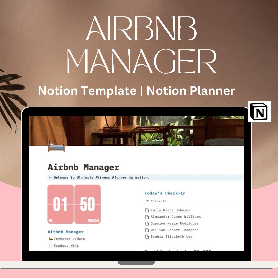 Airbnb Manager Notion Template, Airbnb Tracker, Airbnb Manager, Airbnb Host Template, Vacation ...