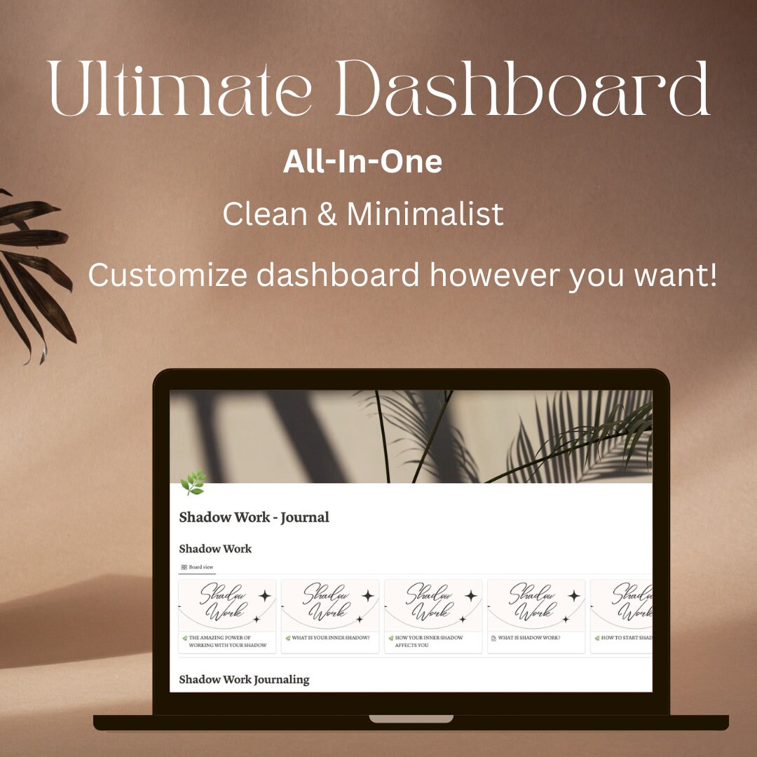 Shadow Work Journal, Notion Template, Notion Dashboard, Digital, Book ...