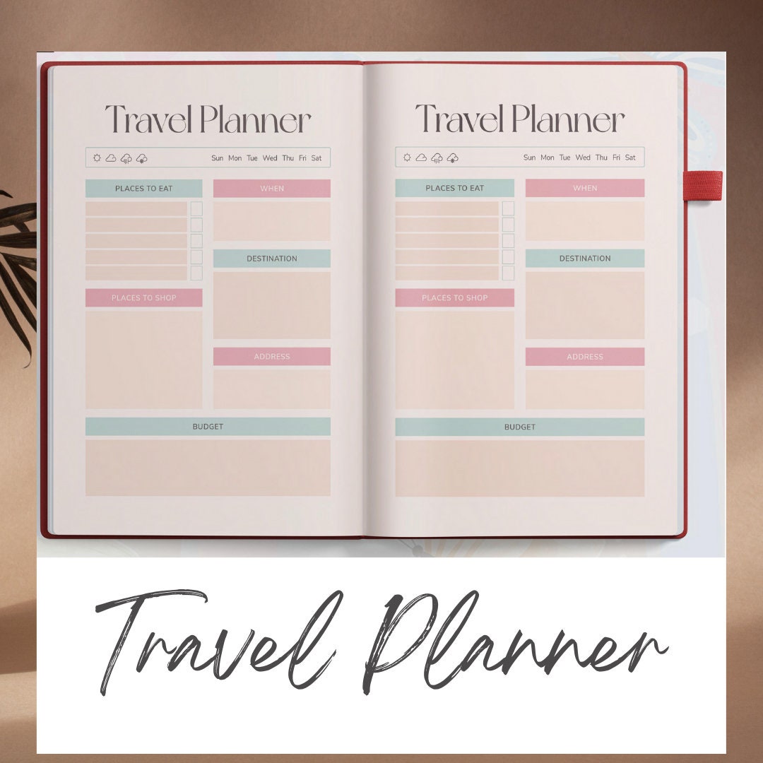 Travel Planner Digital Travel Journal Travel Planner Vacation Planner ...