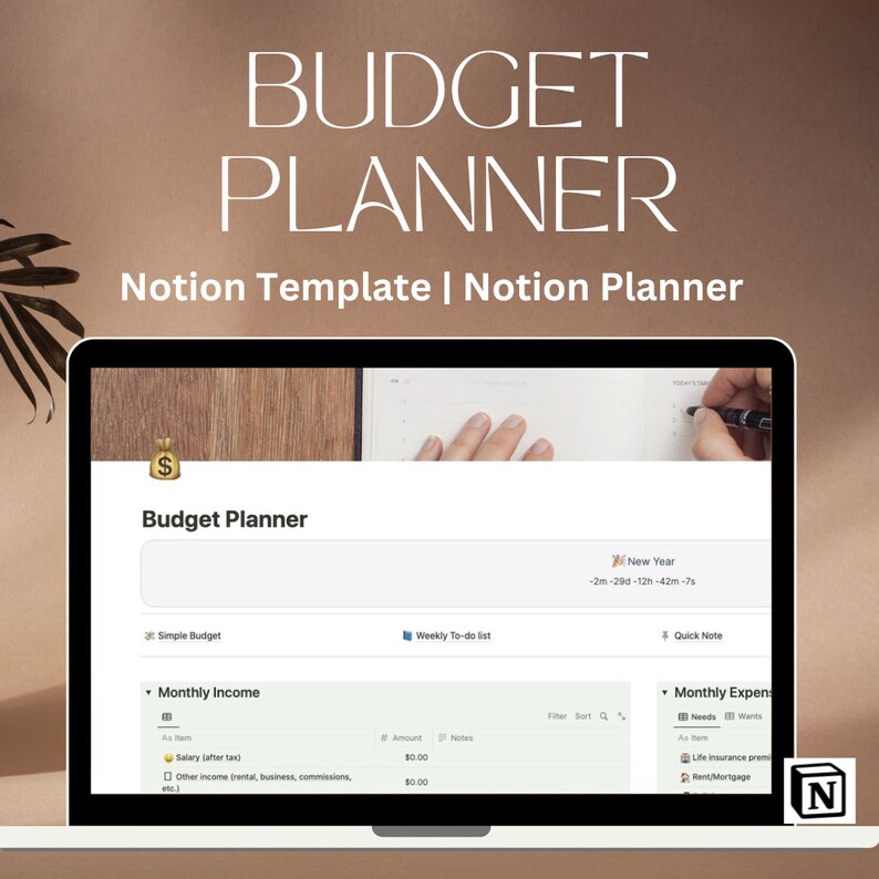 Simple Budget Planner Notion Template, Notion Planner, Budget Template ...
