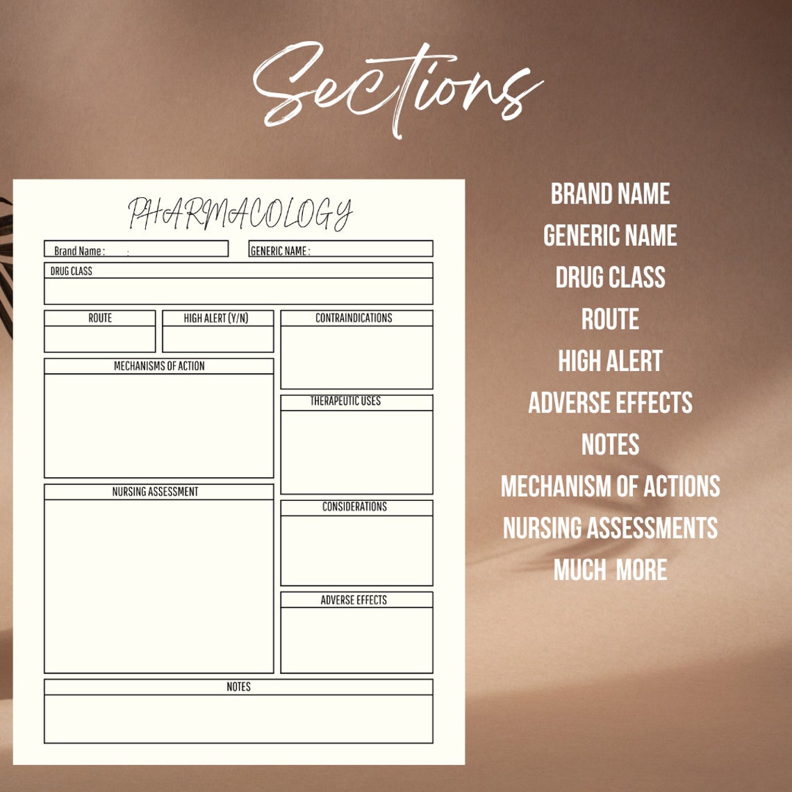 Pharmacology Notes, Pharmacology Template, Nursing Student Notebook ...