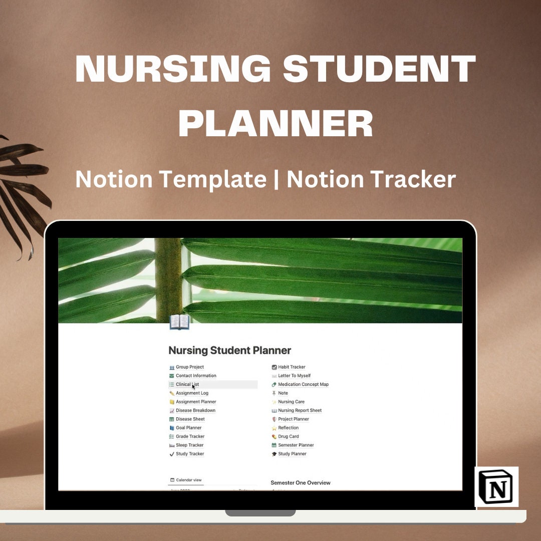 Nursing Student Planner Notion Template, Nursing School Planner, Study ...