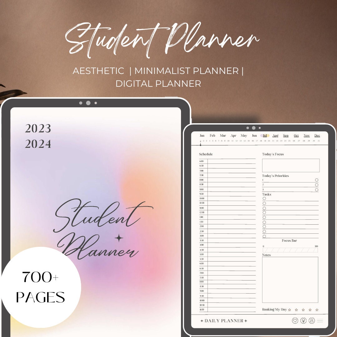 Digital Student Planner Academic Planner 2023-2024 College - Etsy