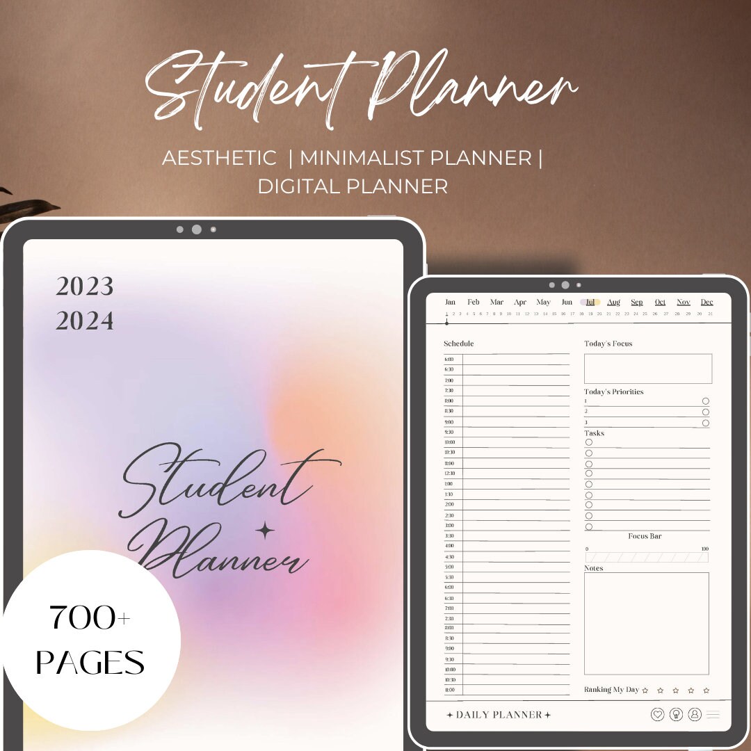 Digital Student Planner Academic Planner 2023-2024 College - Etsy