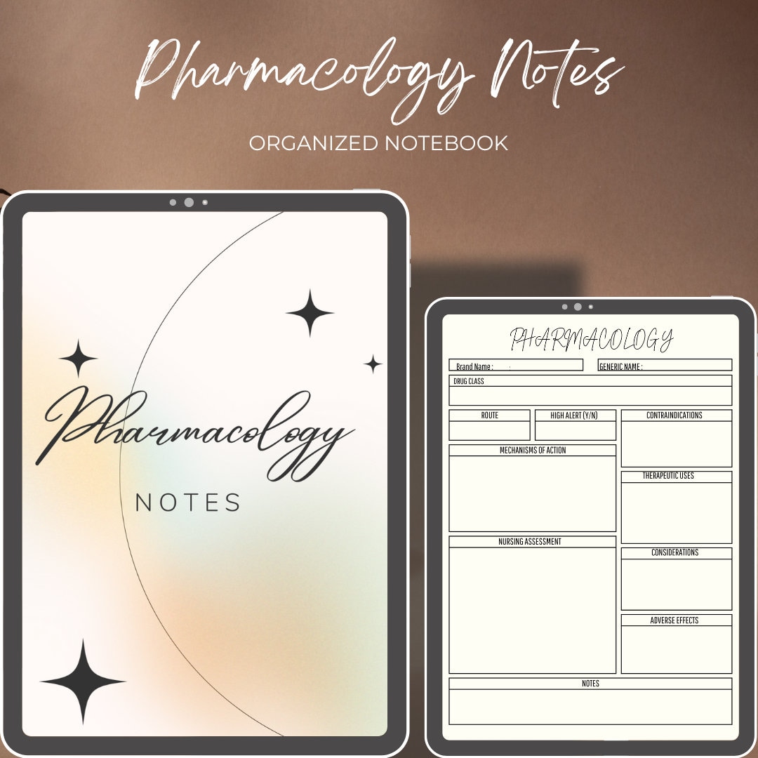 Pharmacology Notes, Pharmacology Template, Nursing Student Notebook ...