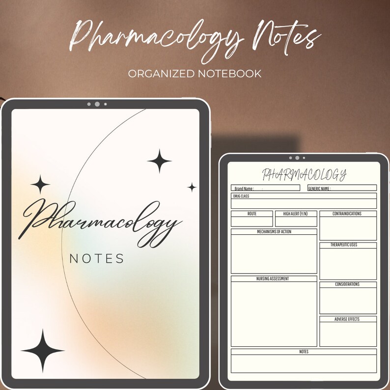Pharmacology Notes, Pharmacology Template, Nursing Student Notebook ...