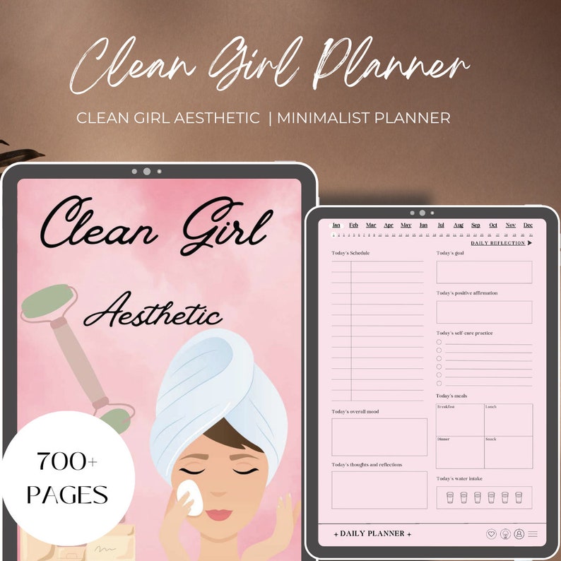 Clean Girl Aesthetic Self Care Planner Digital Minimalist Planner Self ...