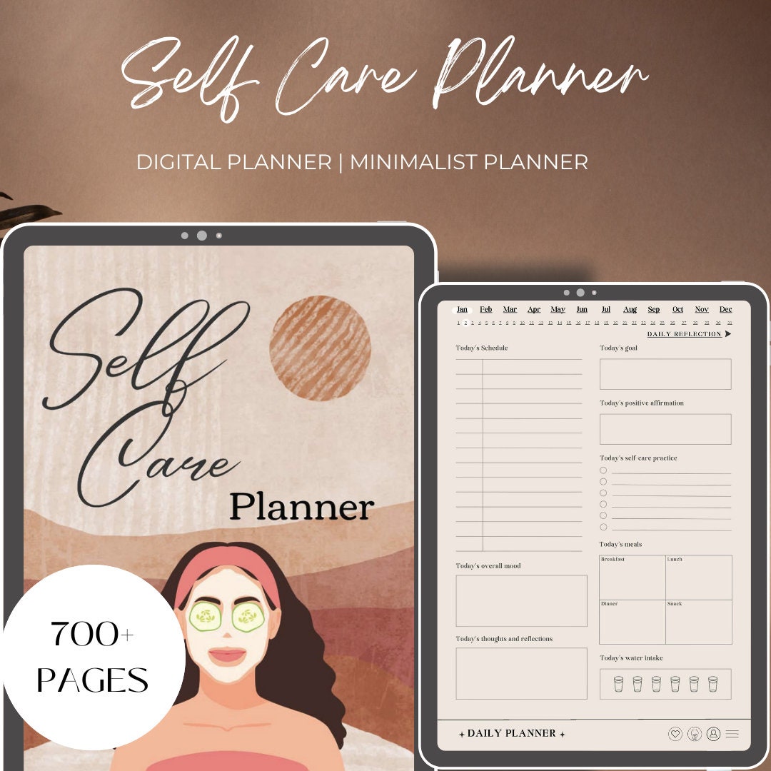 Digital Self Care Planner Boho Minimalist Planner Daily, Weekly ...