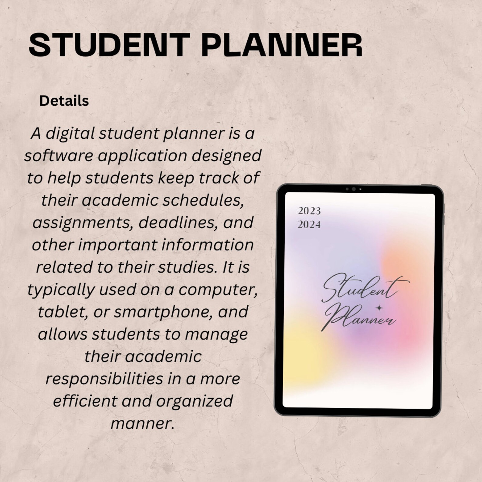 Digital Student Planner Academic Planner 2023-2024 College - Etsy