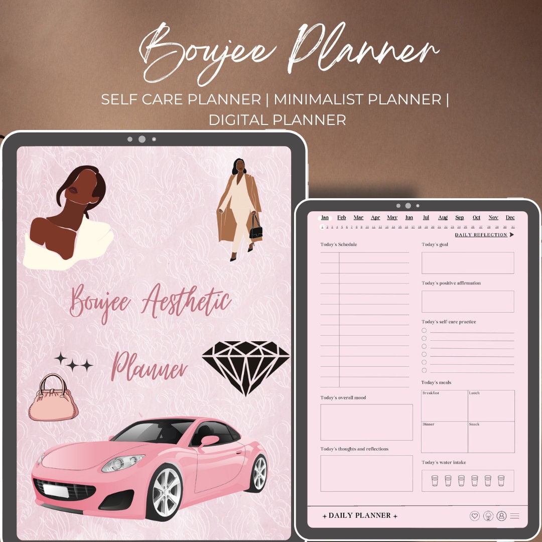 Boujee Aesthetic Planner, Black Girl Digital Planner, Undated Planner ...