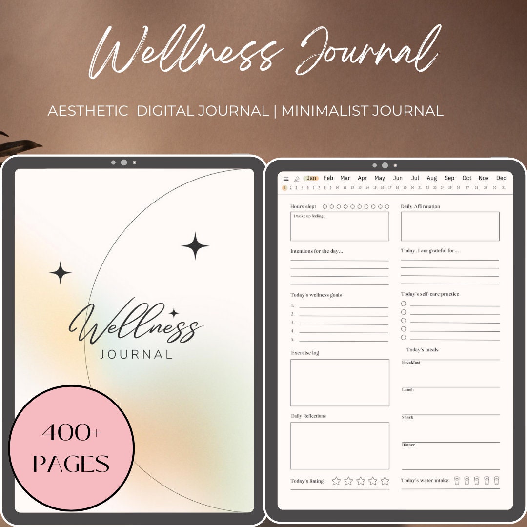 Digital Wellness Planner Wellness Planner Minimalist Journal ...