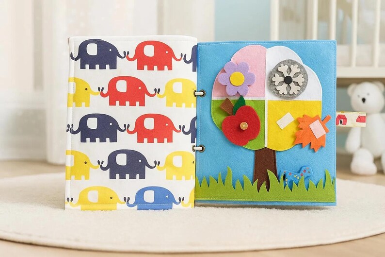 Travel Busy Book Toy, Quiet Activity Book for Fine Motor Skills, Felt ...