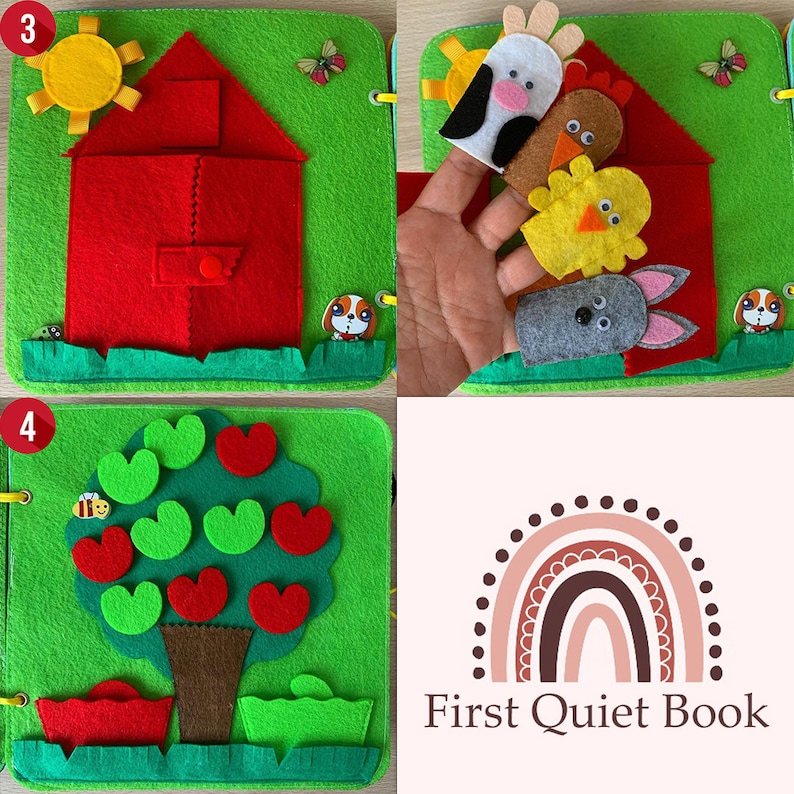 Quiet Book Toddler, Busy Book, Felt Montessori Book, Activity Sensory ...