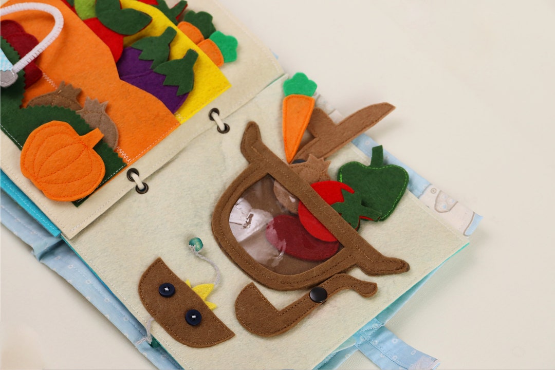 Cooking and Eating Quiet Book, Children Pretend Play Food and Kitchen ...