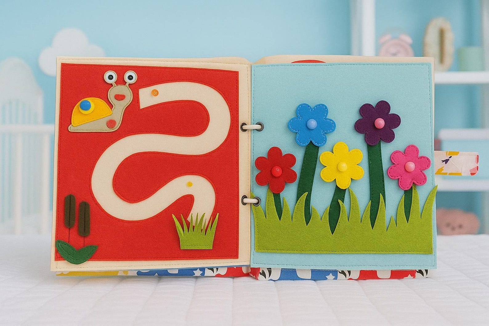 Travel Busy Book Toy, Quiet Activity Book for Fine Motor Skills, Felt ...