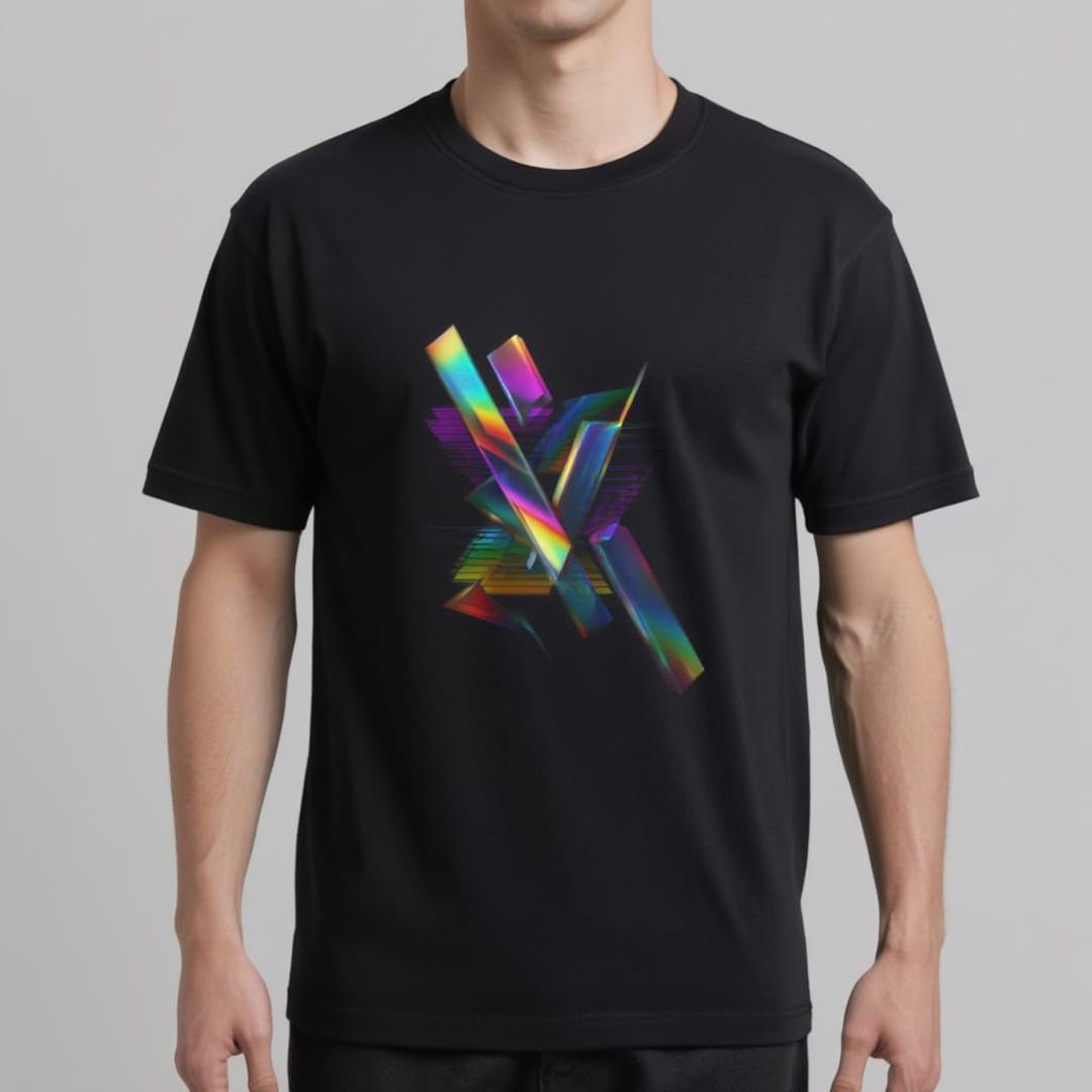 Futuristic Y3K Abstract Art, Neon Chrome & Holographic Design - Etsy