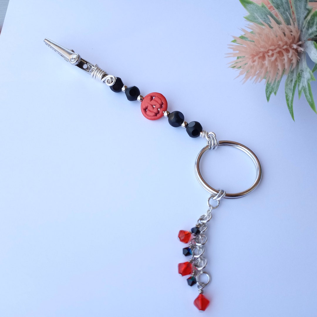 Jack O Lantern Alligator Clip Keychain With Glass Beaded Tassel - Etsy