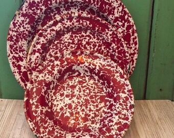 Red and White Dinnerware Set - Etsy